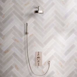Elbe Dual Outlet Shower Kit - Concealed Valve - Brushed Nickel Lever ...