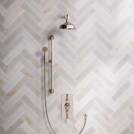 Linton Dual Outlet Concealed Shower with Slider Rail, 300mm Wall Arm ...