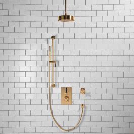Elbe - Concealed Shower Set + Diverter - Black Lever/X-Top - 8" Rose ...