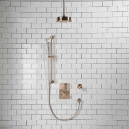Elbe - Concealed Shower Set + Diverter - Metal Lever/X-Top - 8" Rose ...