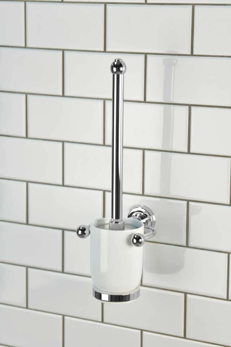 Traditional Wall Mounted Toilet Brush Holder Chrome