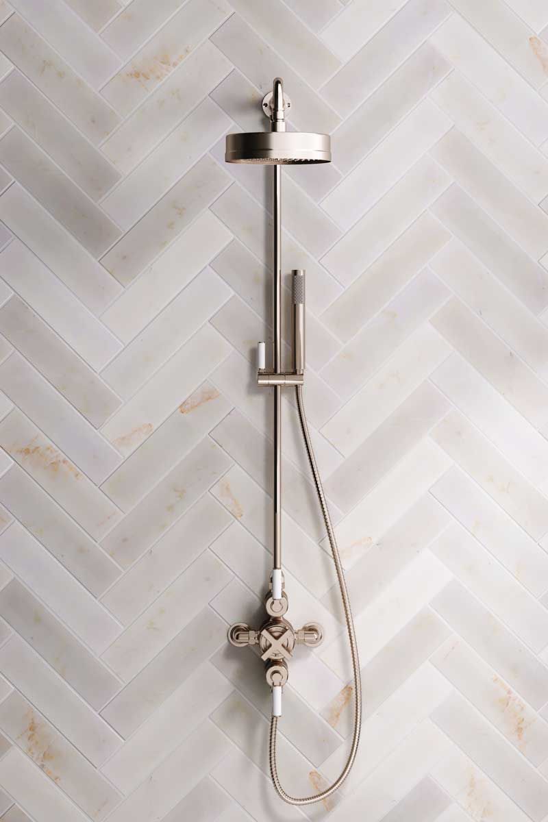 Elbe Dual Outlet Shower Kit - Exposed Valve - White Ceramic Lever ...