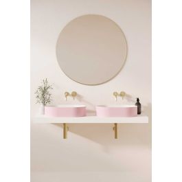 Caspar Stone Countertop Basins with Vasco Double Shelf - Ice Hot Pink