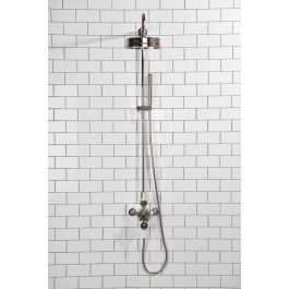Elbe Dual Outlet Shower Kit - Exposed Valve - White Ceramic Lever ...