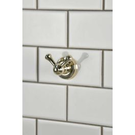 Traditional Double Robe Hook - Polished Brass