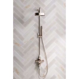 Elbe Dual Outlet Shower Kit - Exposed Valve - White Ceramic Lever ...