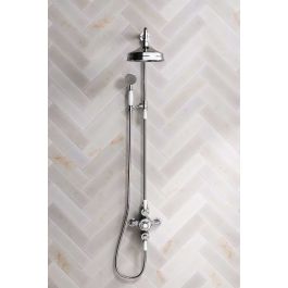 Calder Dual Outlet Shower Kit - Exposed Valve - White Ceramic Lever ...