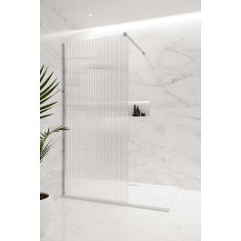 Foss Reeded Walk In Shower Enclosure - Chrome