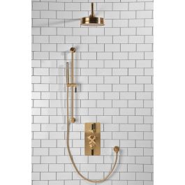 Elbe Dual Outlet Shower Kit - Concealed Valve - Black Ceramic Lever ...