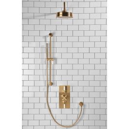 Elbe Dual Outlet Shower Kit - Concealed Valve - White Ceramic Lever ...