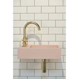 Marcel Rectangular Concrete Basin 1TH 40x23x10.5 - Freestanding - Blush ...