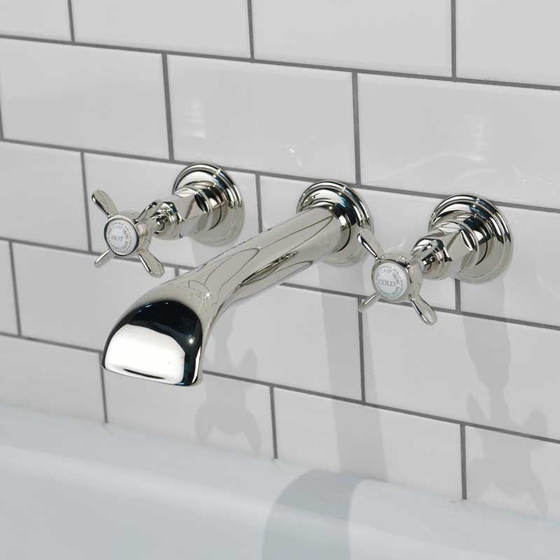 3-Hole Bath Filler Tap - Wall Mounted X-Top - available in a choice of ...