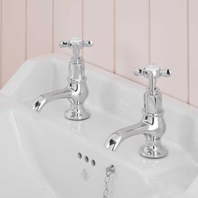 Chrome Finish - 1/2BSP Basin Pillar Taps X-Top Chrome