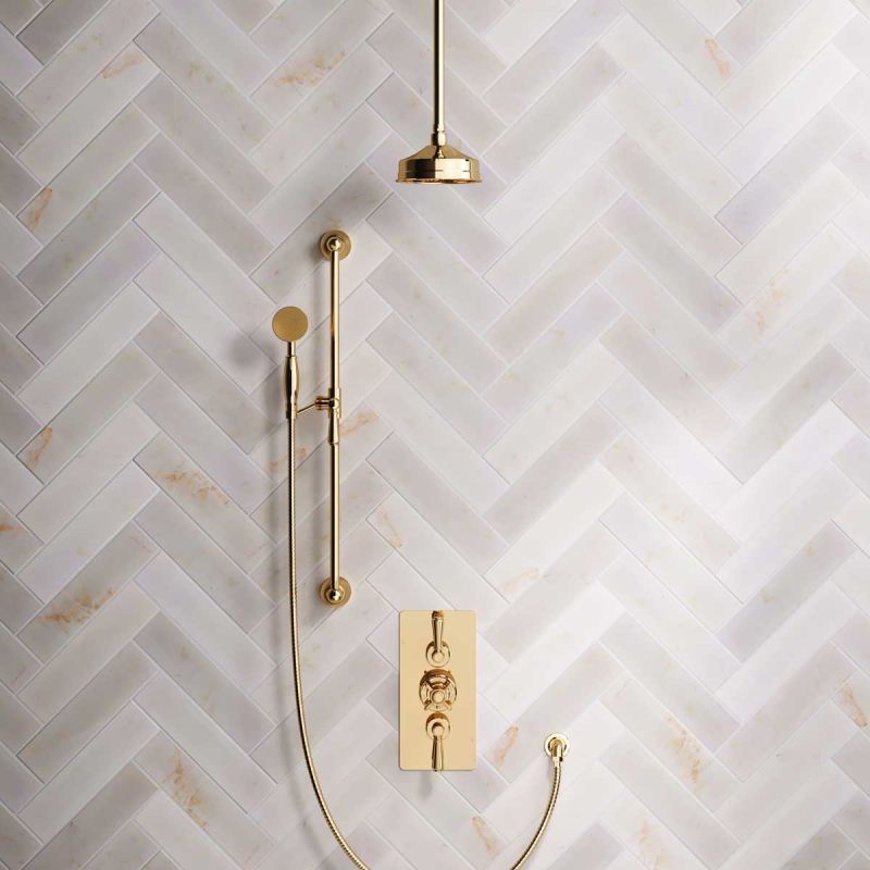 Calder Dual Outlet Shower Kit - Concealed Valve - 6 inch Rose - Metal ...