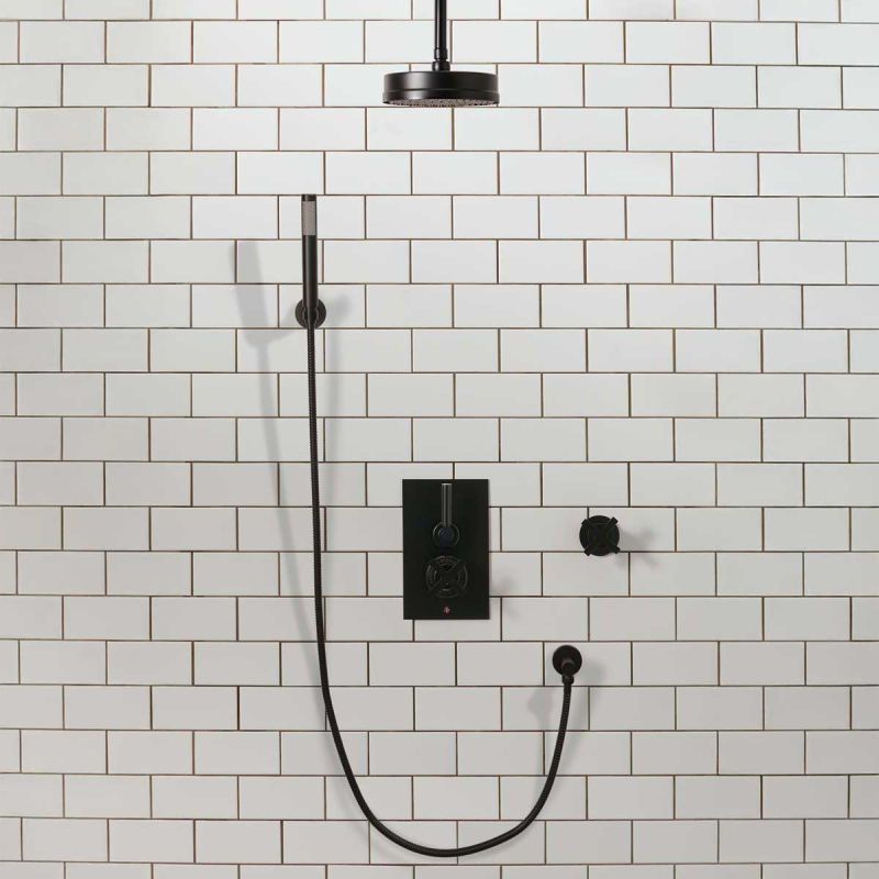 Elbe - Concealed Shower Set + Diverter - Hook Mount - Metal Lever/X-Top ...
